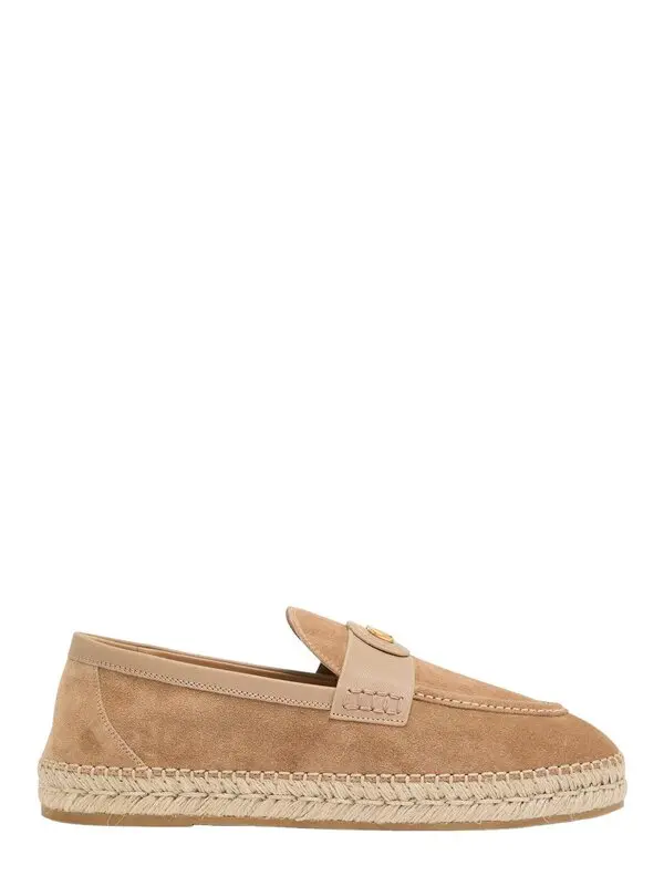 Valentino Garavani Vlogo Suede Espadrille Loafers - Camel