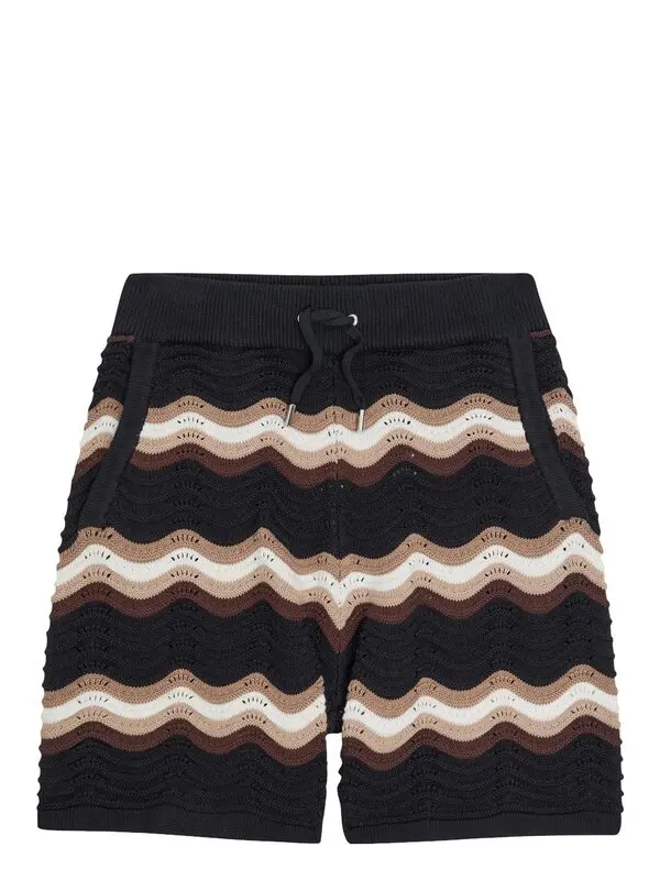RAITH Primavera Wavy Crochet Cotton Shorts - Black
