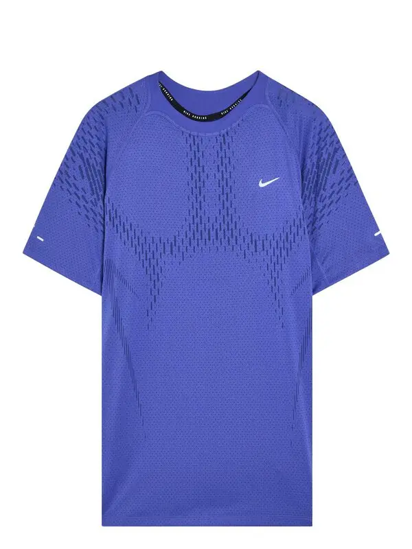 Nike Dri-fit Adv Perforated Jersey Running T-shirt - Blue