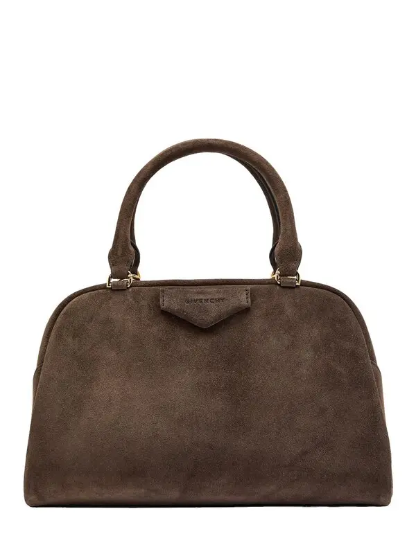 Givenchy Antigona East-west Medium Suede Top Handle Bag - Brown