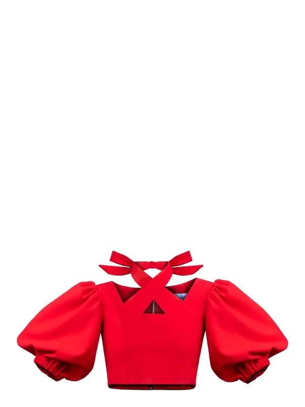 GUILLAUME ALEXANDRE Marie Pierra Cropped Top - Red