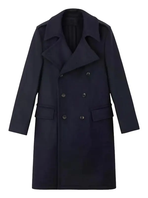 FORTELA Winston Double-breasted Wool Coat - Blue
