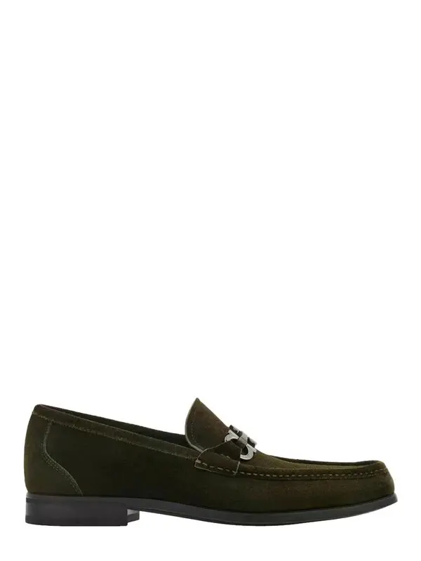 FERRAGAMO Gancini Ornament Moccasins - Green