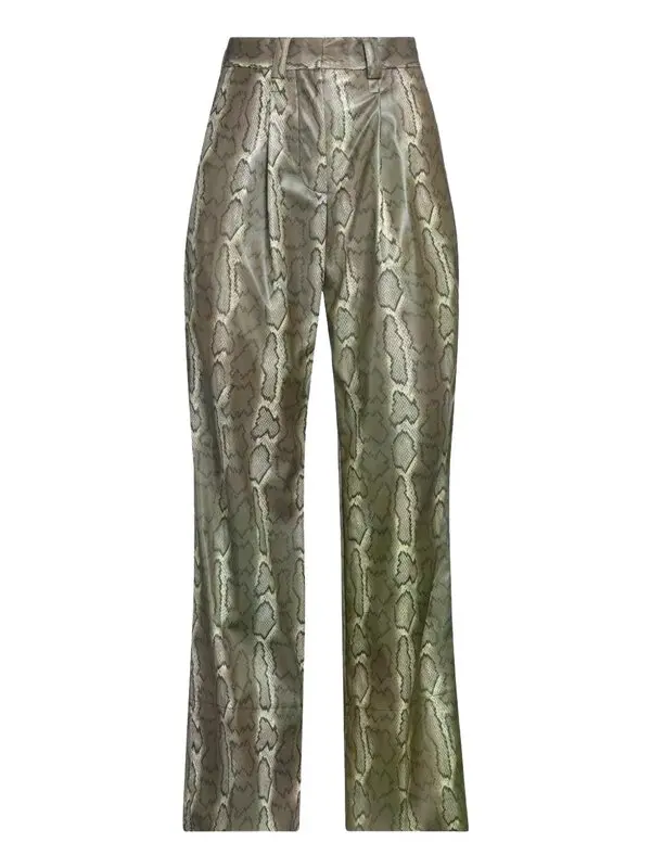 SOULLAND Snake-pattern Tailored Trousers - Brown