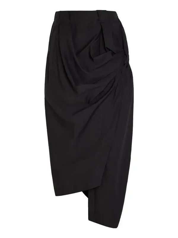 Issey Miyake Twisted Draped Cotton-blend Trousers - Black