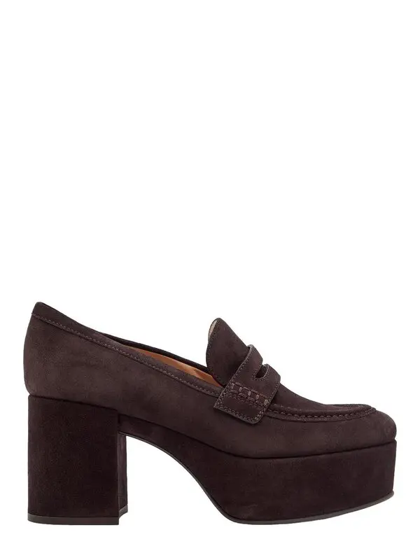GIANVITO ROSSI Jenna Platform Suede Pumps - Brown