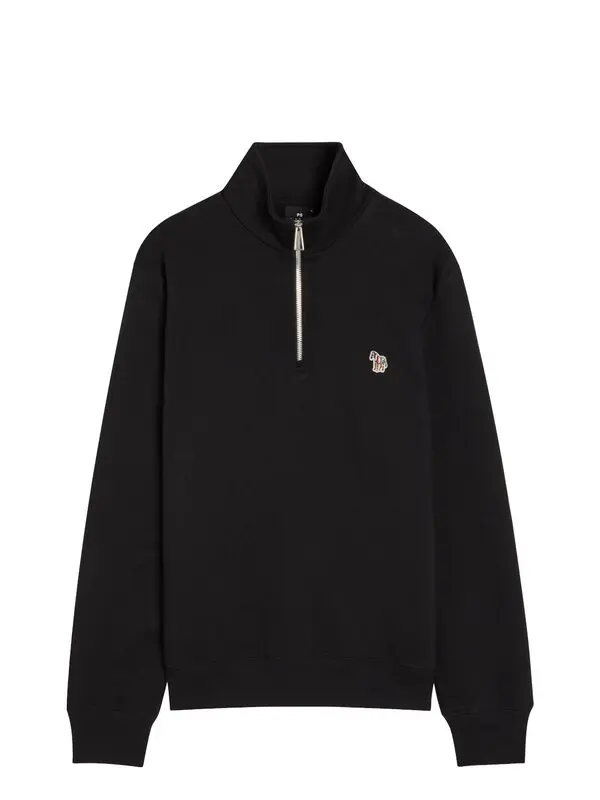Paul Smith Half-zip Sweatshirt With Appliqué Detail - Black