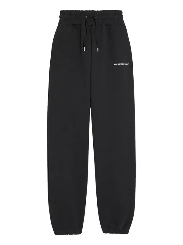 MKI MIYUKI ZOKU Uniform Logo-print Cotton-blend Sweatpants - Black