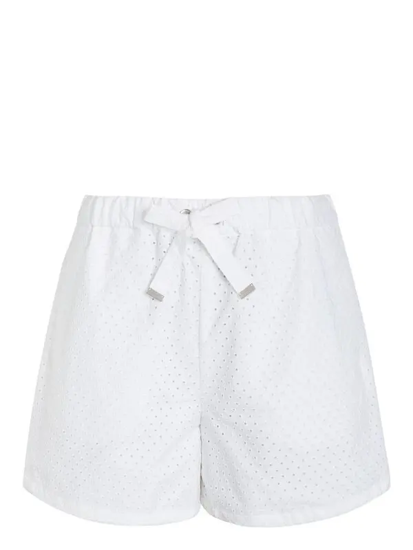 Moncler Embroidered Cotton Shorts - White
