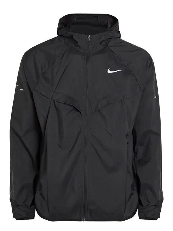 Nike Repel Uv Hooded Running Jacket - Black
