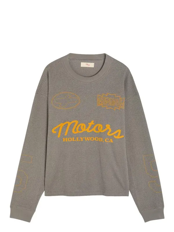 CHERRY LOS ANGELES Mesh Motors Printed Cotton-mesh T-shirt - Charcoal