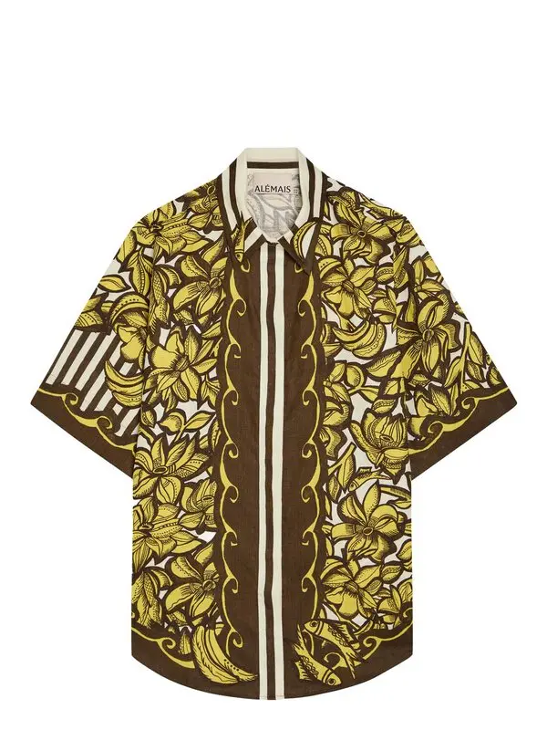 ALEMAIS Alémais Mona Printed Hemp Shirt - Yellow