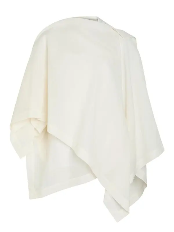 Issey Miyake Cape-effect Asymmetric Paper-blend Top - White