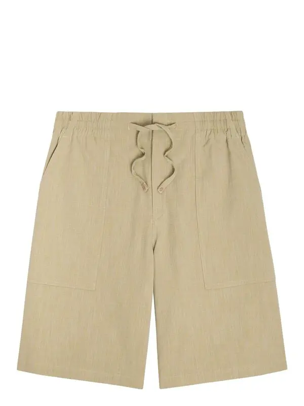 Drole De Monsieur Textured Canvas Shorts - Khaki