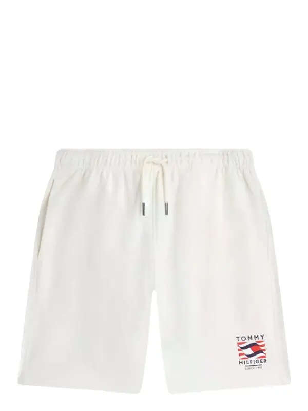Tommy Hilfiger Logo Print Drawstring Shorts - White
