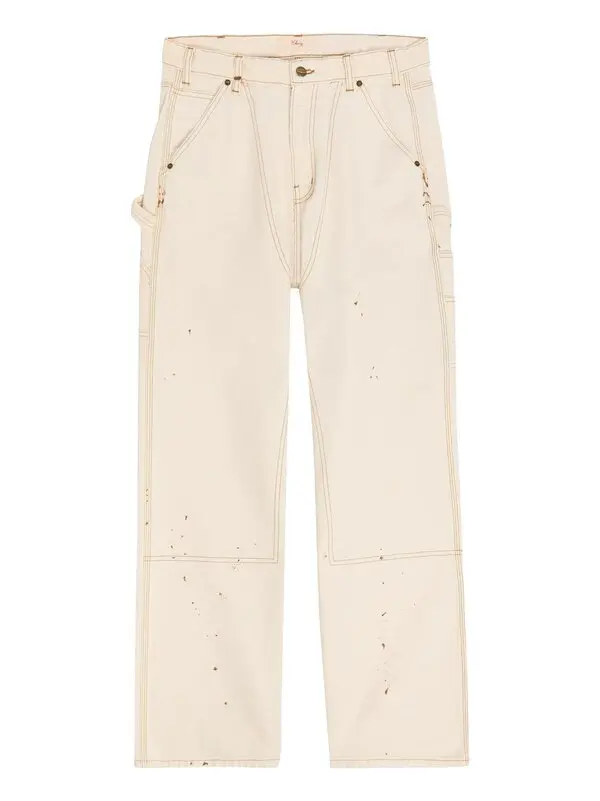 CHERRY LOS ANGELES Carpenter Paint-splatter Canvas Cargo Trousers - White