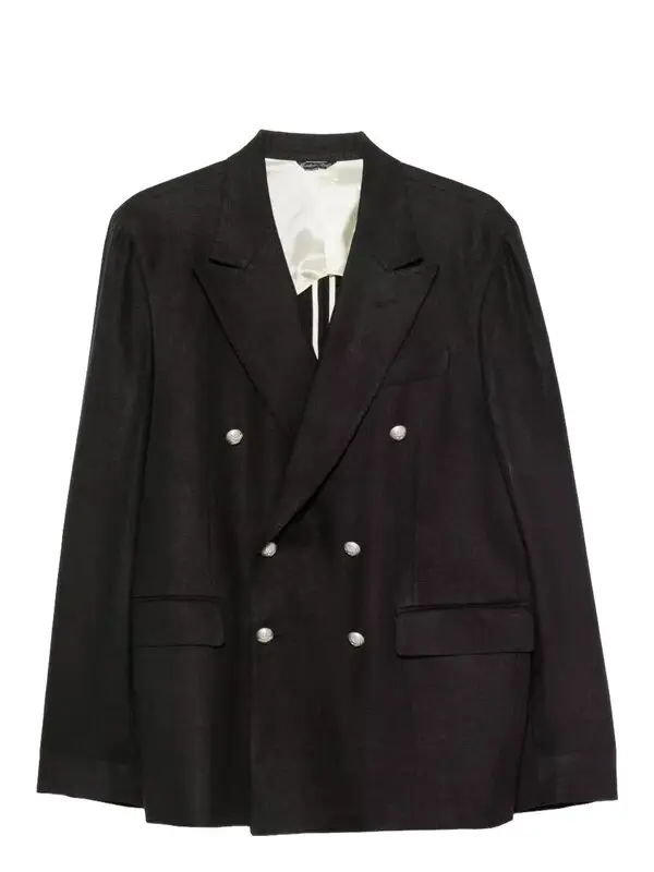 Brian Dales Double-breasted Peak-lapel Blazer - Black