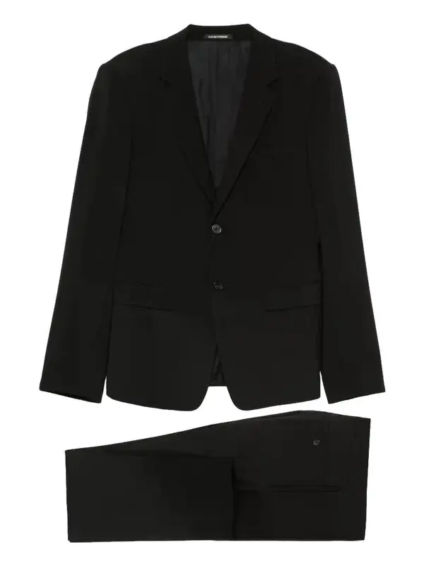 Emporio Armani Notched-lapel Two-button Suit - Black