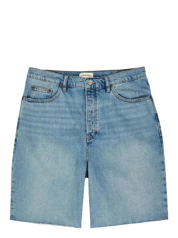 FRAME Baggy Denim Shorts - Light Blue