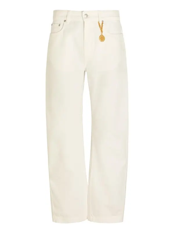 Stella McCartney Barrel-leg Jeans With Detachable Chain Detail - White