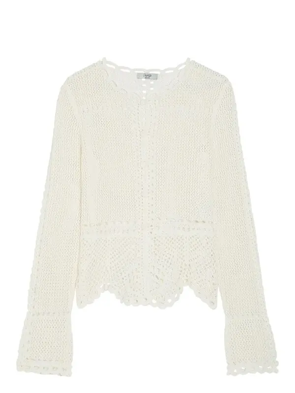 Erdem Scalloped Crochet Cotton Cardigan - Ivory