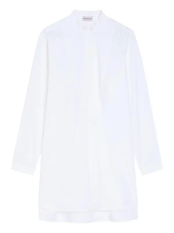 Moncler Embroidered Cotton-poplin Shirt - White
