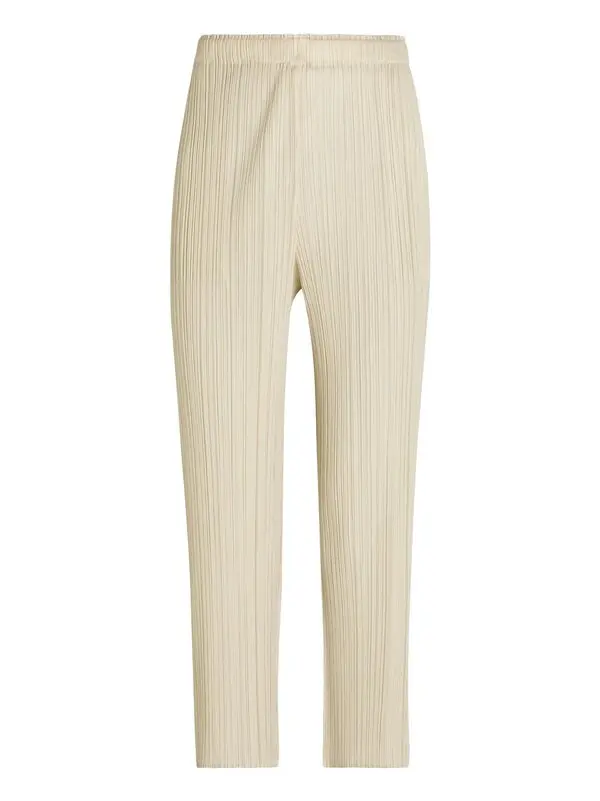 Issey Miyake Cropped Pleated Trousers - Ivory