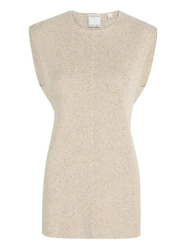 Calvin Klein Knit Silk Top - Beige