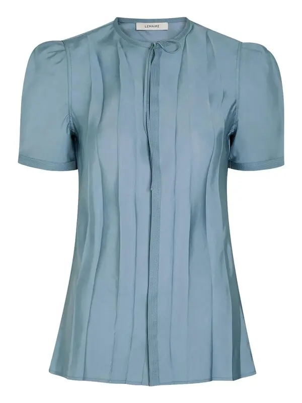 LEMAIRE Creased Satin Shirt - Light Blue