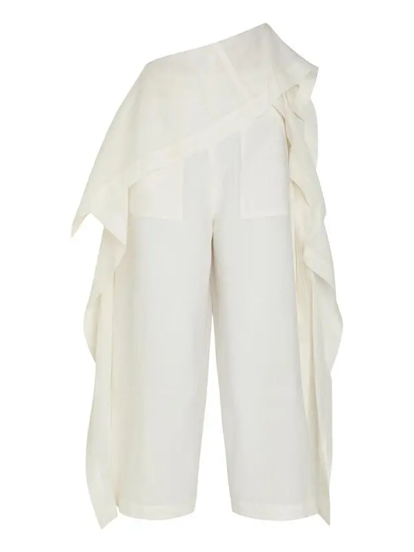 Issey Miyake Draped Wide-leg Trousers - White