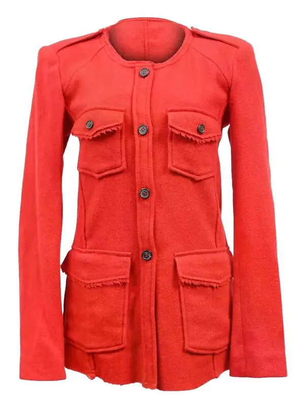 ISABEL MARANT VINTAGE Wool Buttoned Pockets Jacket - Red
