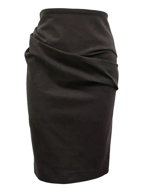 Brunello Cucinelli Draped Pleated Skirt - Brown