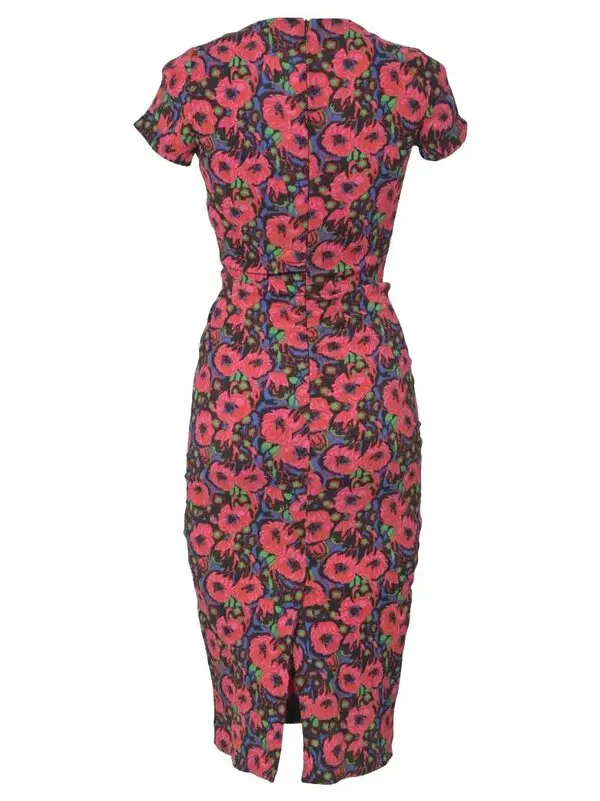 Ba&sh Diane Floral Print Sweetheart Neckline Dress - Red