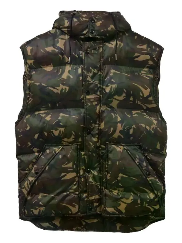 Celine Camouflage Quilted Vest - Green
