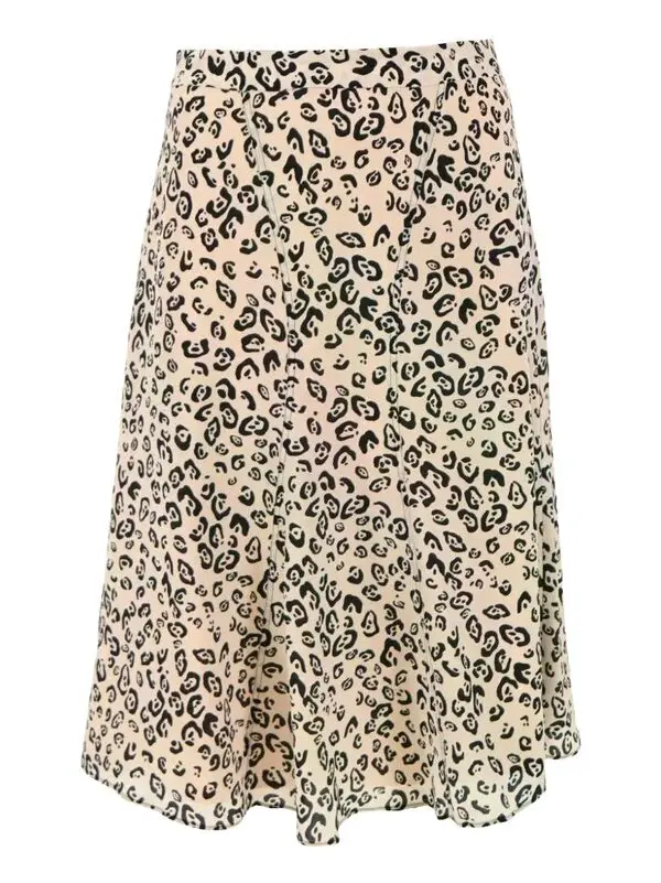Altuzarra Beige Silk Leopard Print A-line Skirt - Neutrals