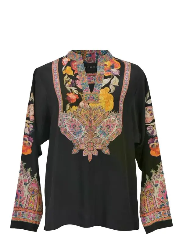 Etro Printed Silk Blouse - Black
