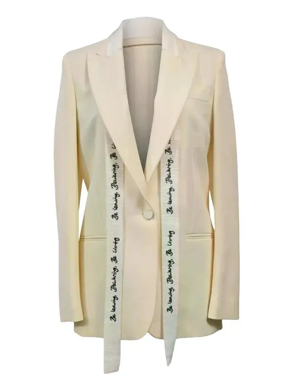 Stella McCartney Ribbon-detail Single-breasted Blazer - Neutrals