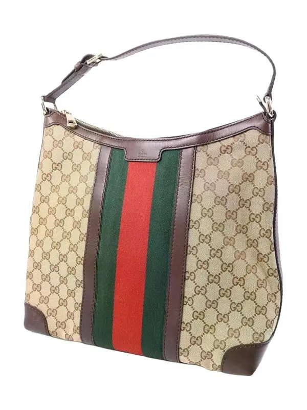 Gucci Gg Canvas Web Shoulder Bag - Neutrals