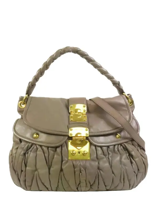 Miu Miu Matelassé Shoulder Bag - Neutrals