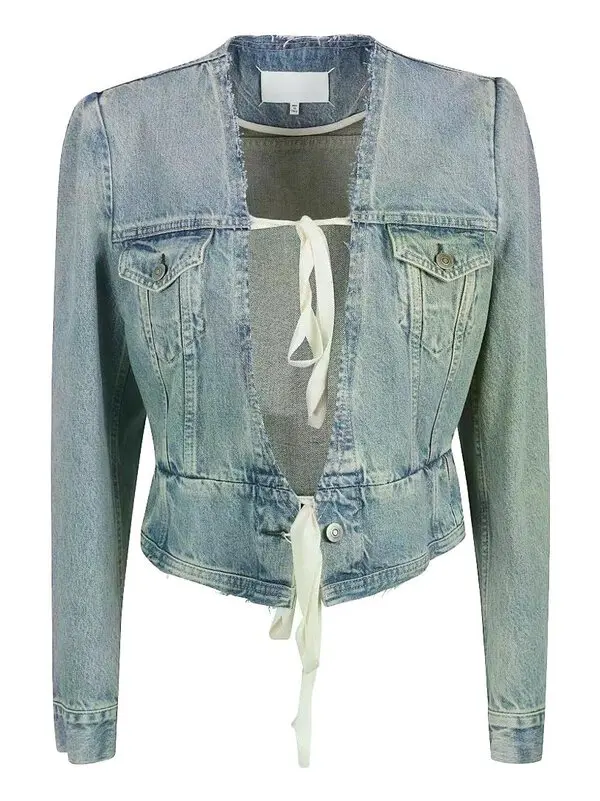 MAISON MARGIELA Raw-cut Denim Jacket - Blue