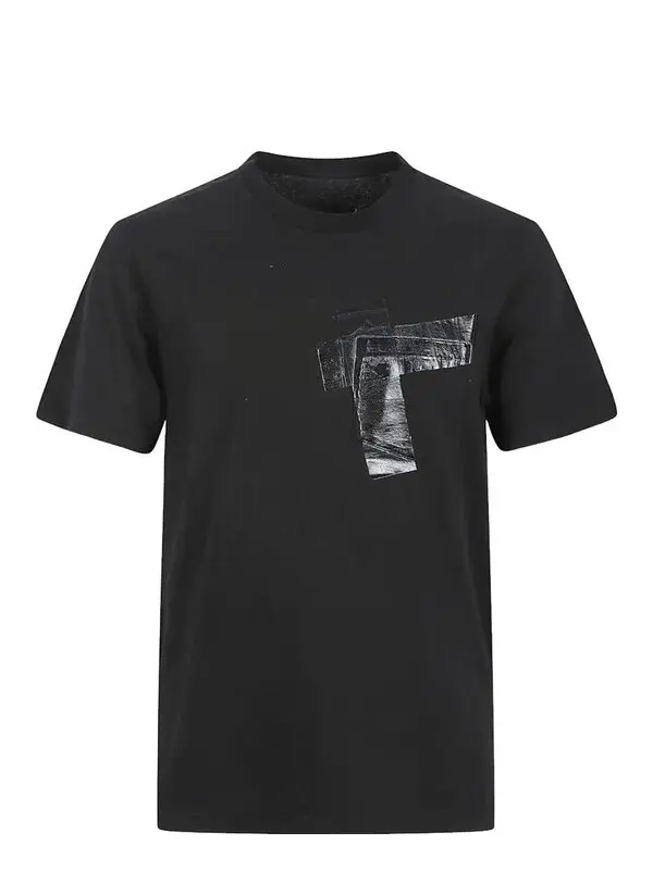 MAISON MARGIELA Tape-detail Chest-pocket T-shirt - Black