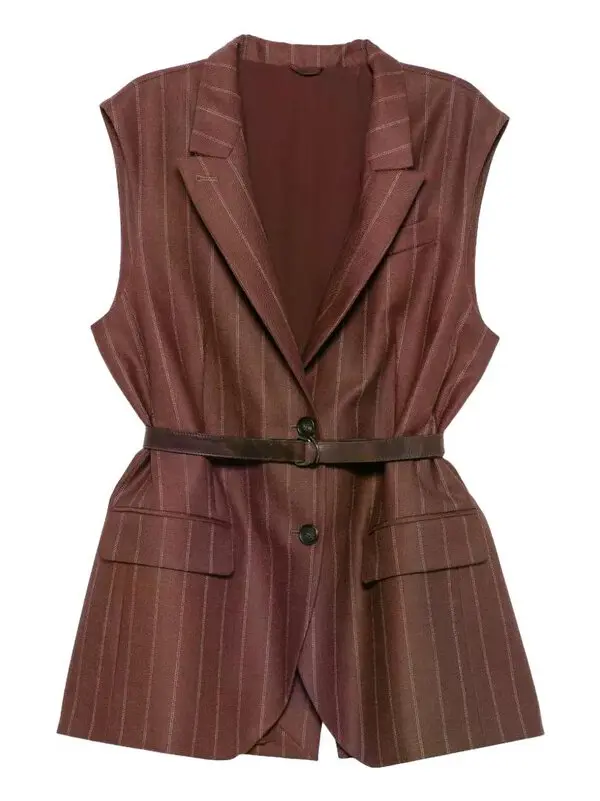 Brunello Cucinelli Sleeveless Leather Vest - Brown