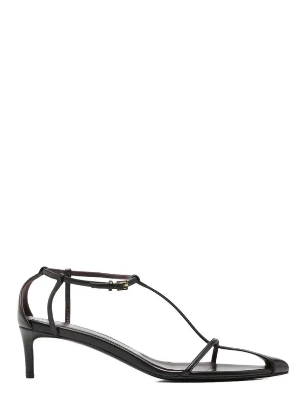 Khaite Bella T-bar Heeled Sandals - Black