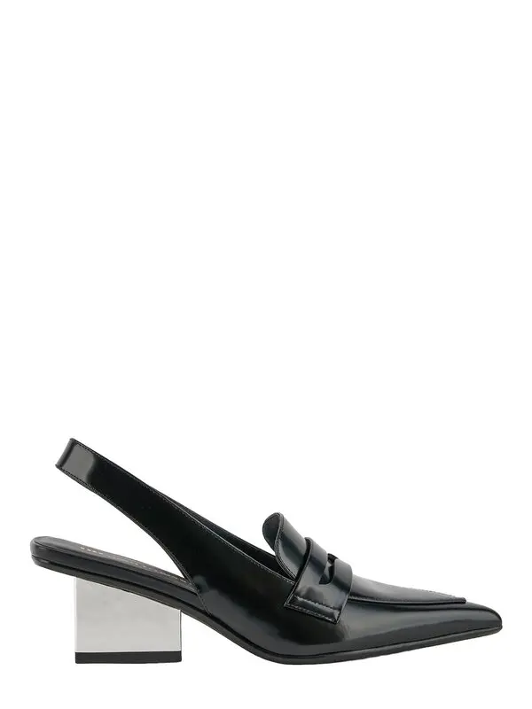 United Nude Raila Loafer Mid Slingback Heel - Black