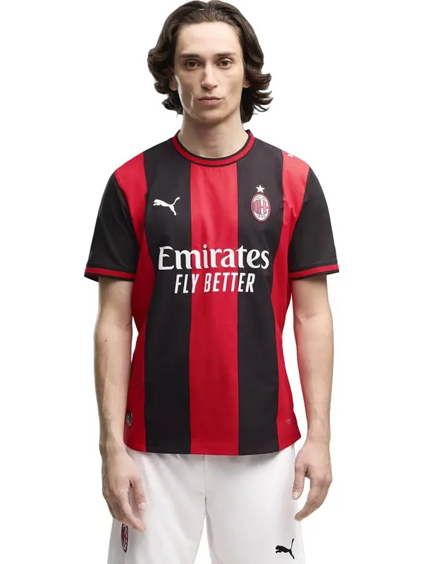 PUMA Ac Milan Home Authentic Soccer Jersey - Black