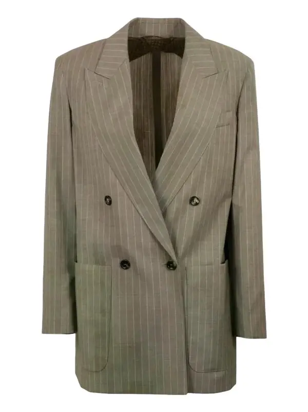 Max Mara Pinstripe Double-breasted Blazer - Neutrals