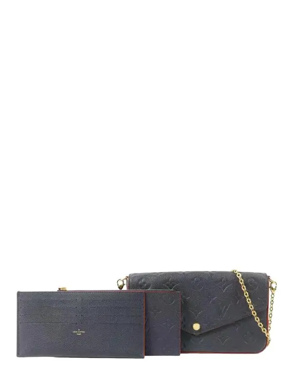 LOUIS VUITTON Monogram Empreinte Pochette Felicie Shoulder Bag - Blue