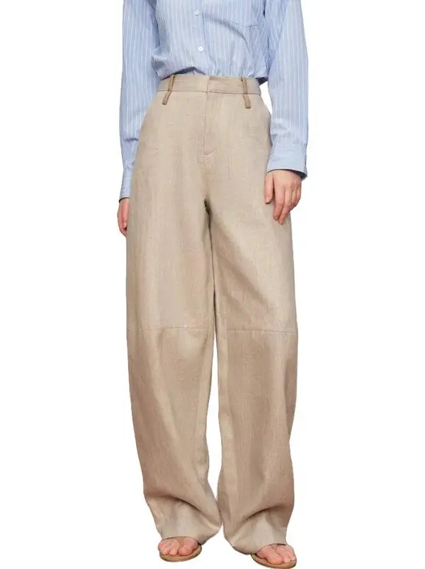 Fabrique Oakly Double Waistband Relaxed-fit Tailored Trousers - Grey