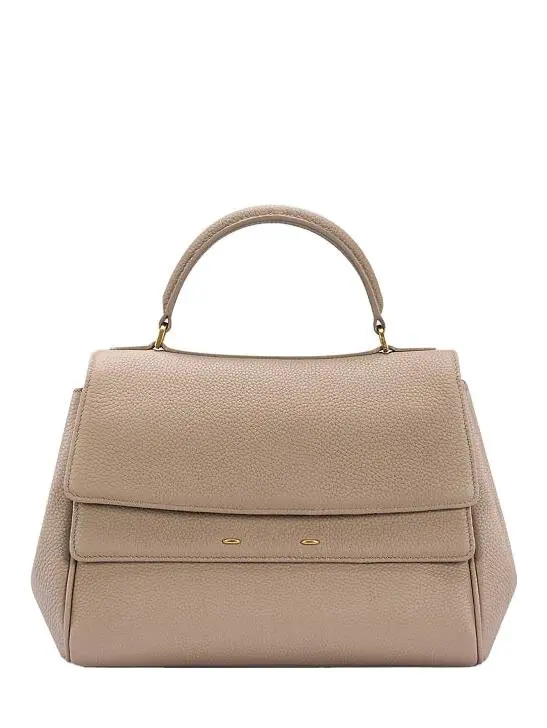 Fabrique Rialto Handbag In Pebble-grain Top-grain Cowhide Leather - Grey