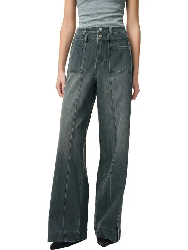 Fabrique Moss Smoky Wide Leg Jeans - Grey